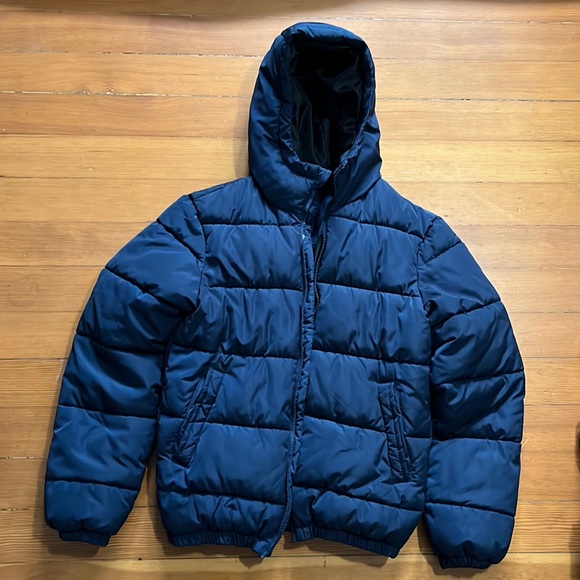H&M | Jackets & Coats | Navy Blue Puffer Jacket | Poshmark